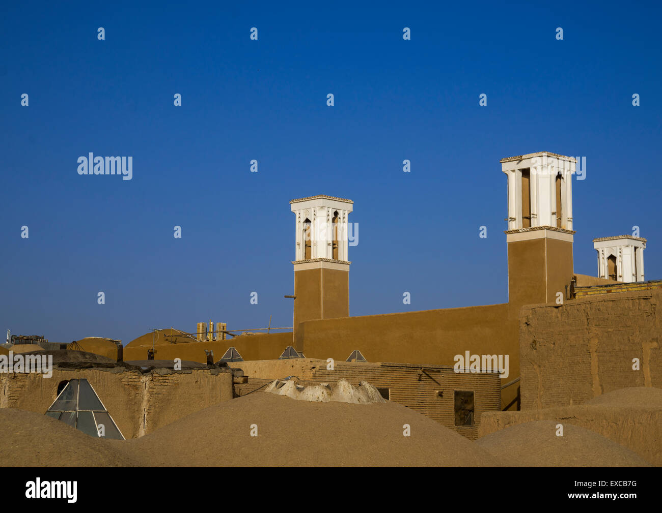 Windtowers Of Traditional House, Isfahan Province, Kashan, Iran Stock ...