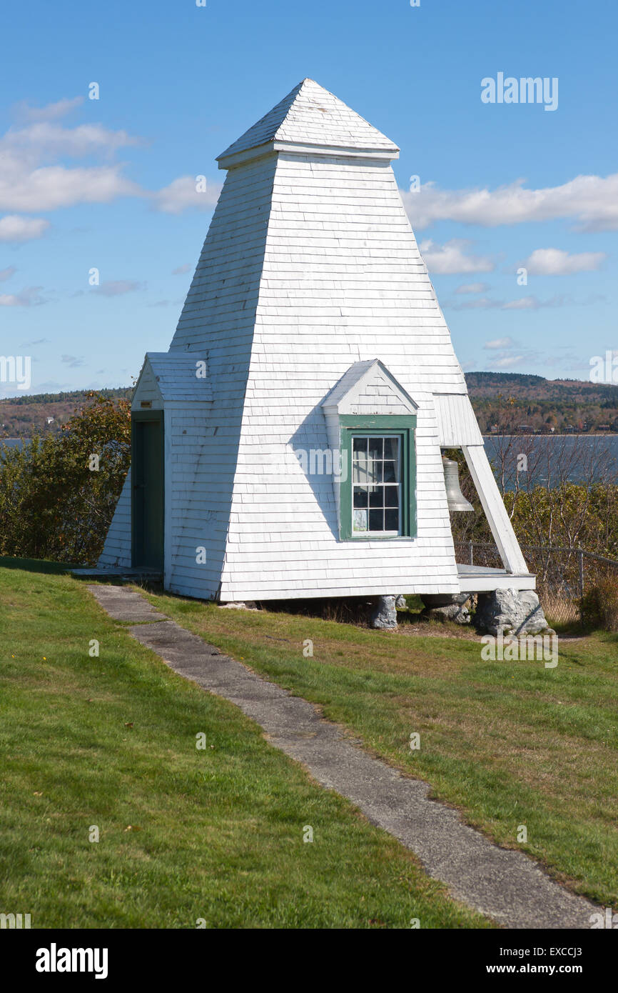 The original fog signal bell at Fort Point Light in Stockton Springs ...