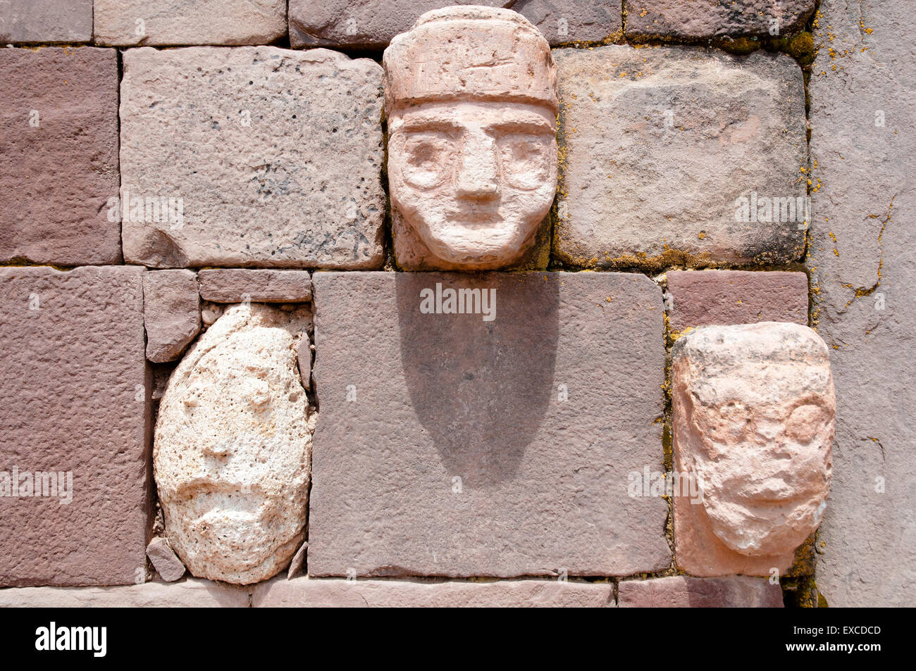 Tenon Heads - Tiwanaku - Bolivia Stock Photo - Alamy