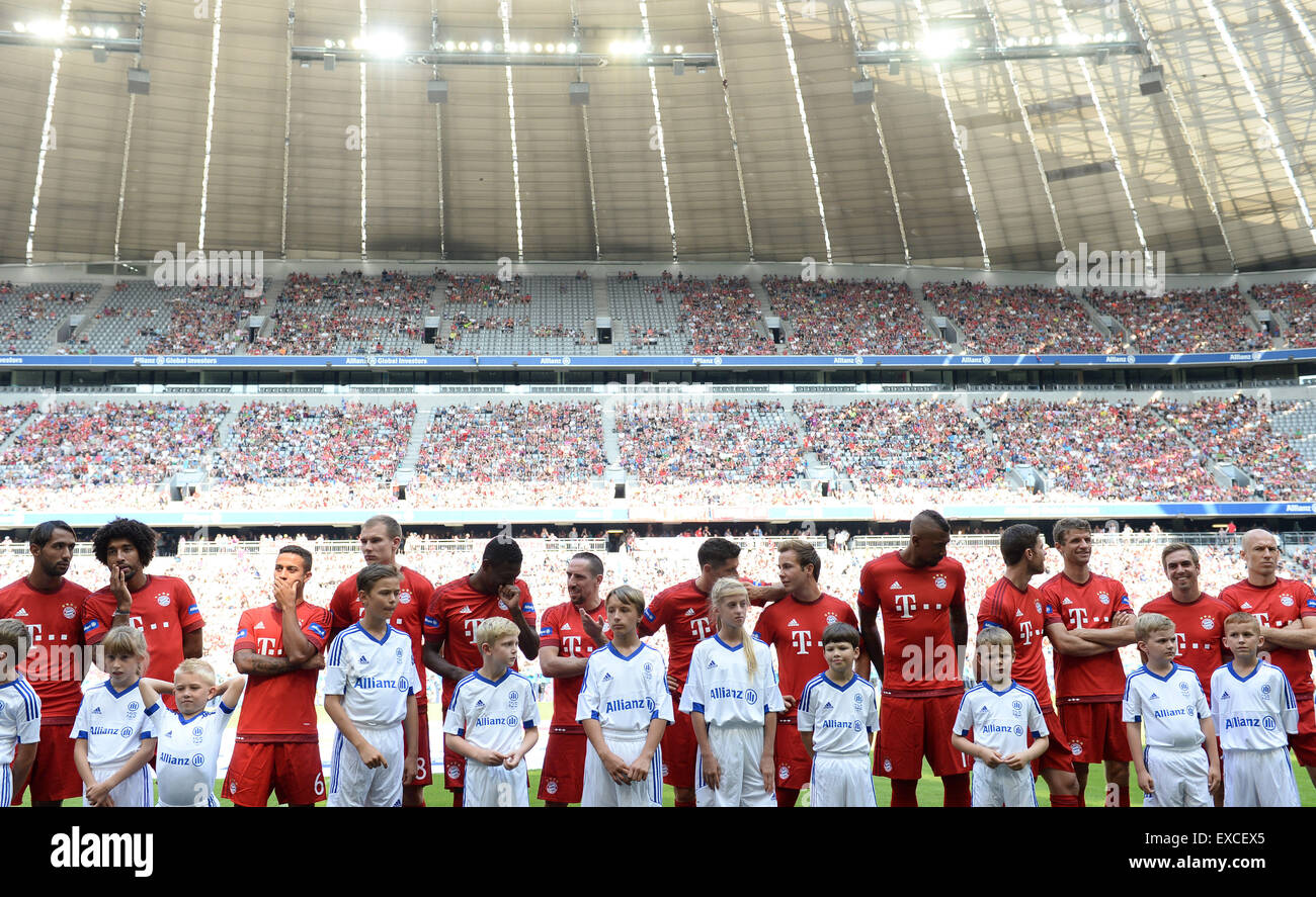 Munich, Germany. 11th July, 2015. Munich's players stand on a podium ...