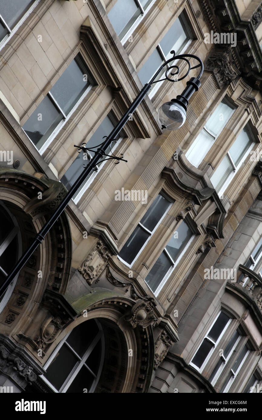 Lamp post in front of building, Newcastle Stock Photo - Alamy