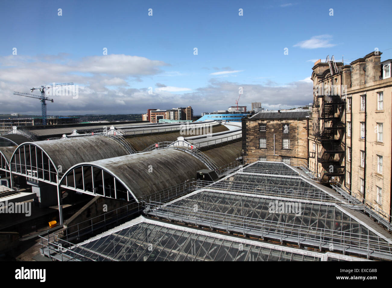 View of the roof of Newcastle Central Station from the Royal Station ...