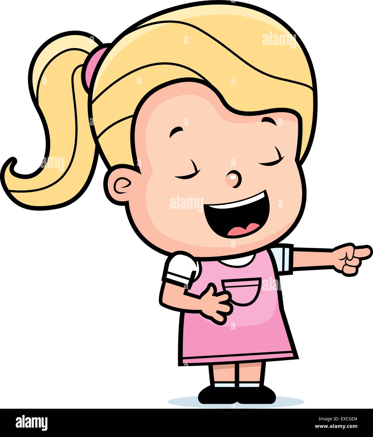 Happy cartoon child laughing pointing hi-res stock photography and ...