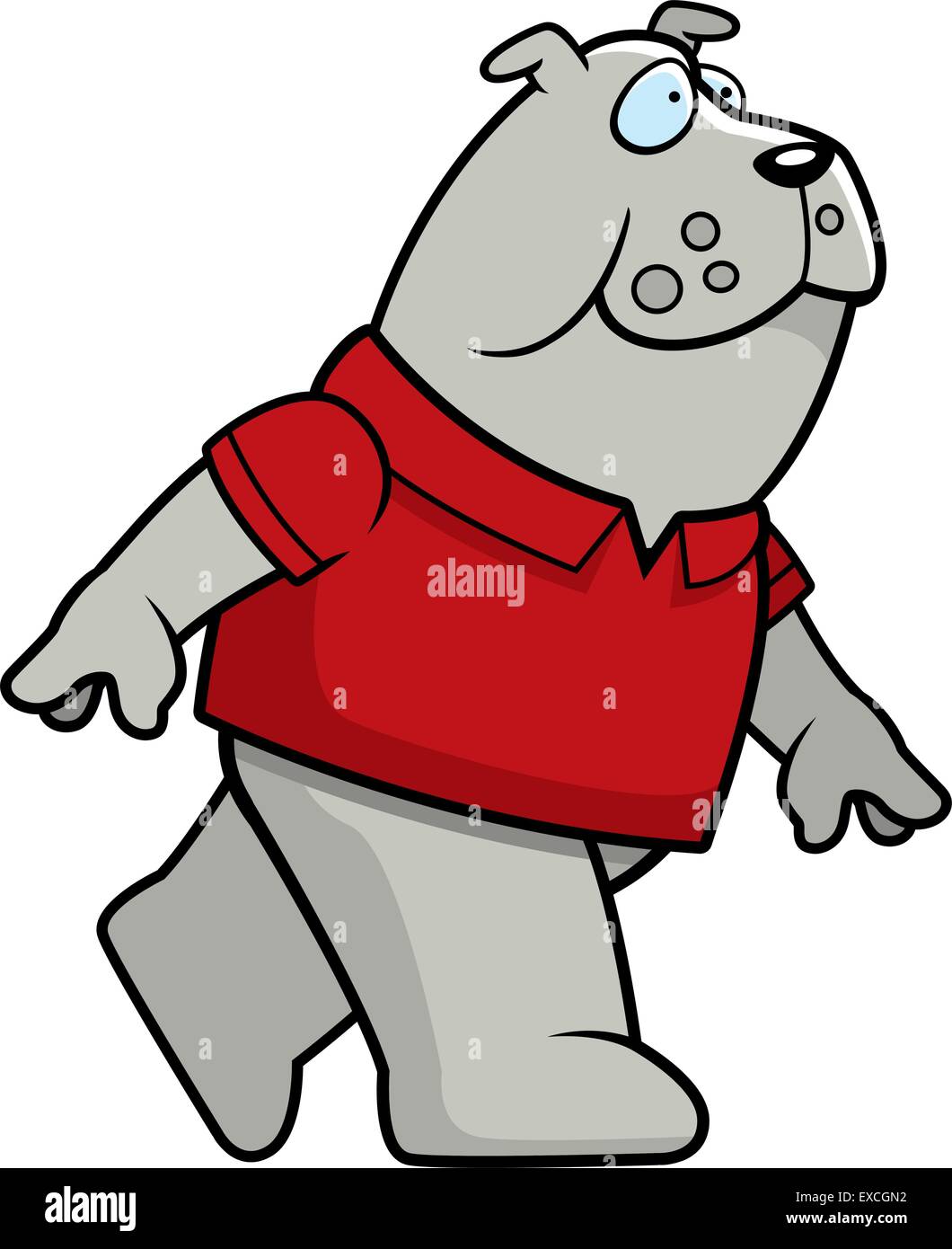 A happy cartoon bulldog walking and smiling Stock Vector Image & Art ...