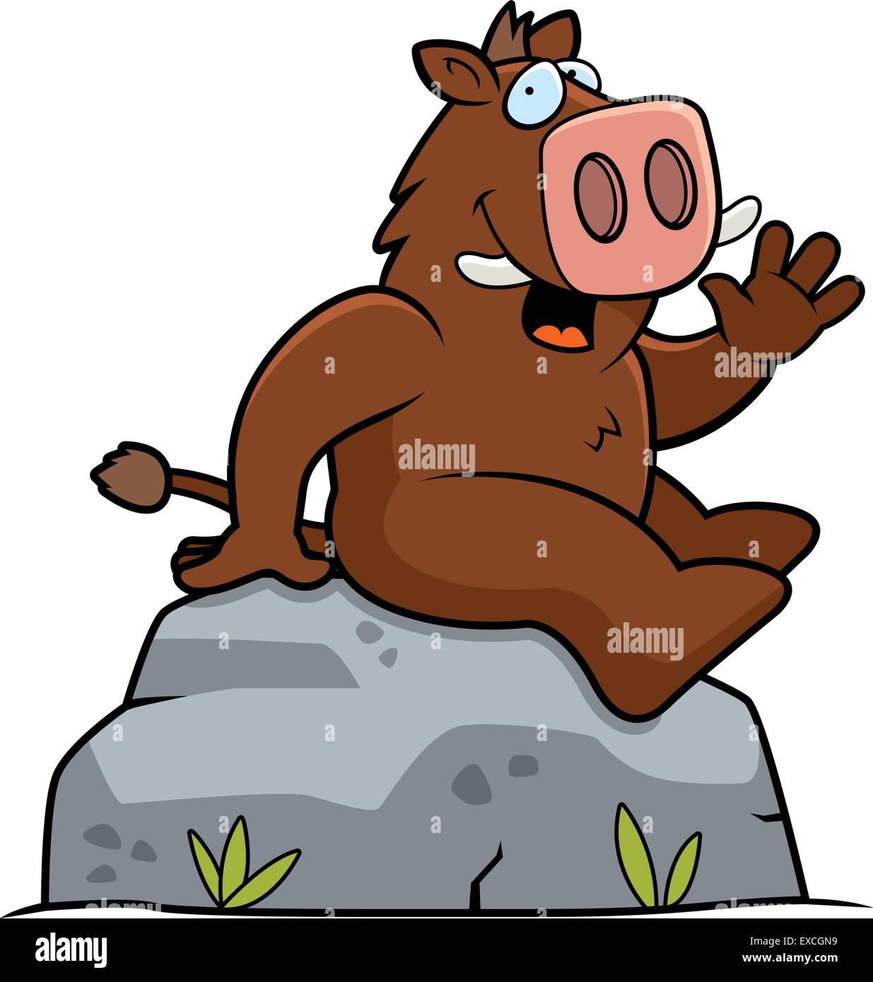 Happy smiling pig on Stock Vector Images - Alamy
