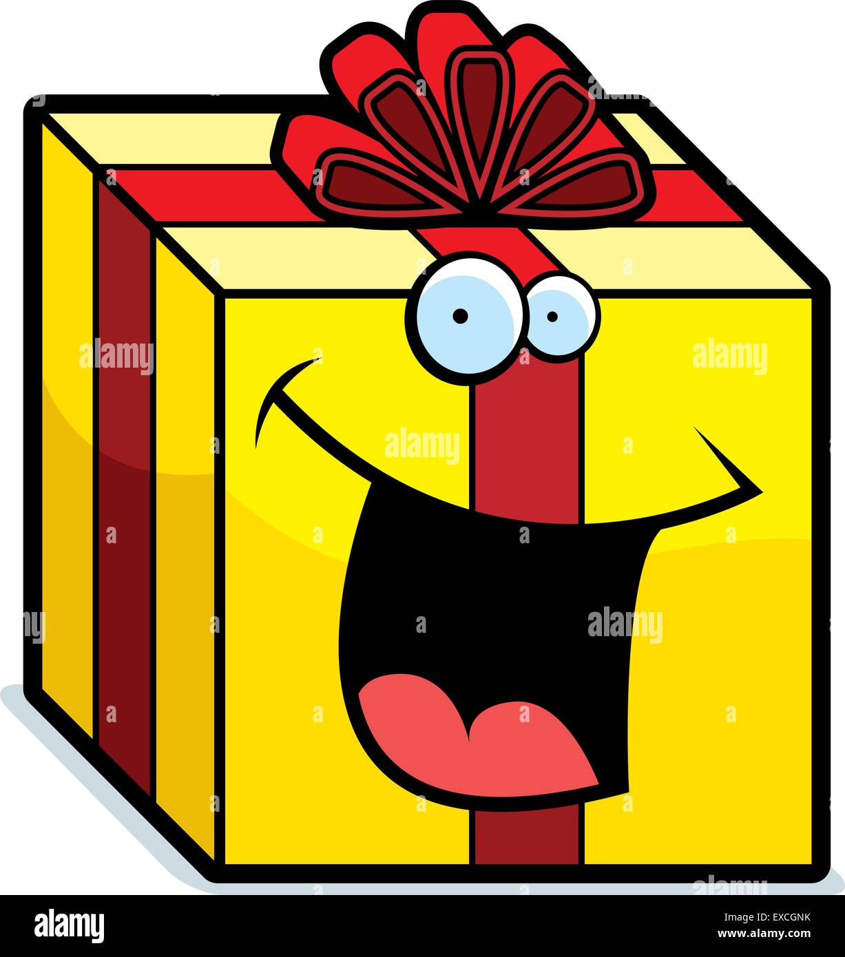 A cartoon wrapped gift smiling and happy Stock Vector Image & Art - Alamy