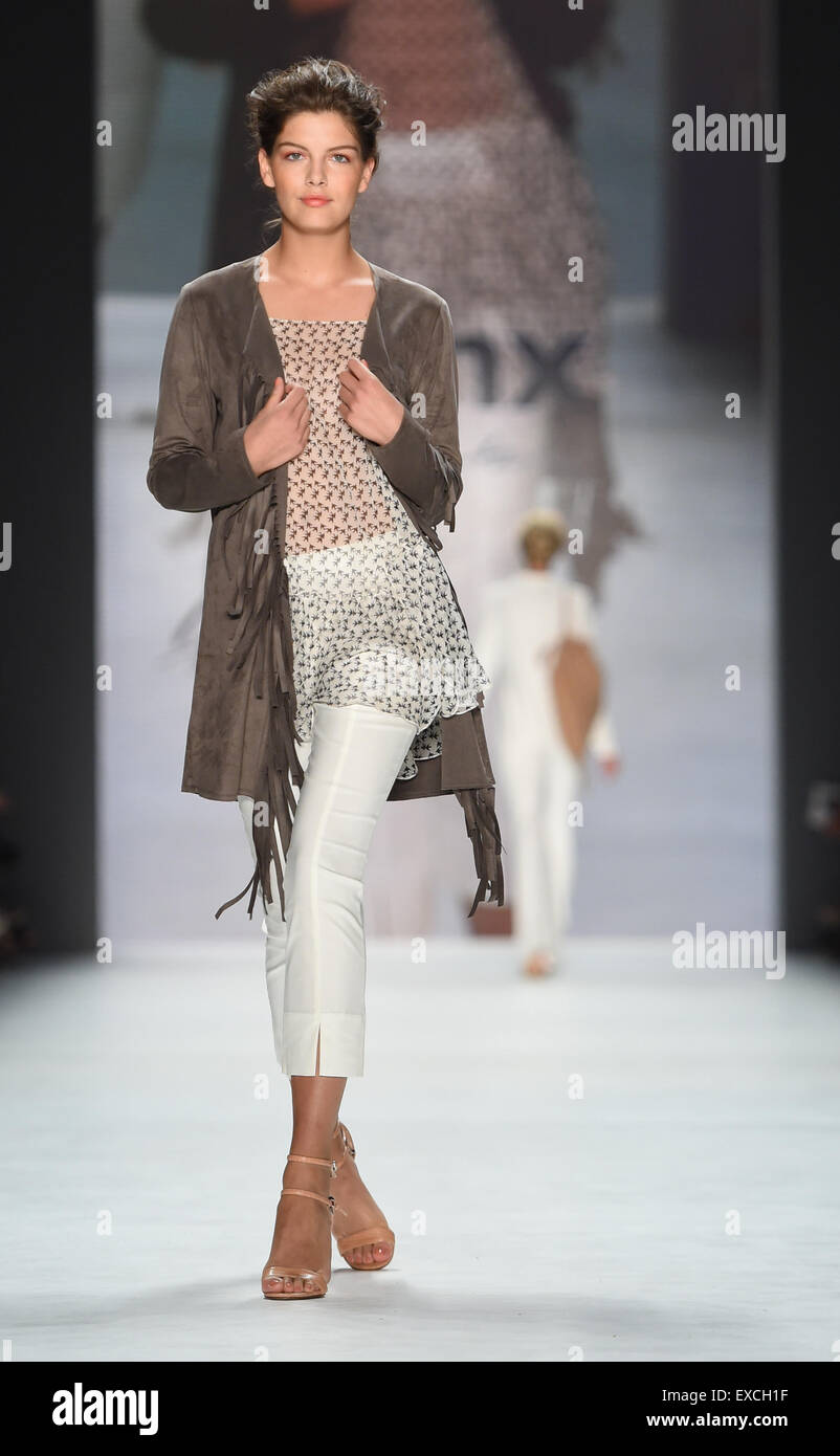 Berlin, Germany. 8th July, 2015. Model Vanessa Fuchs wears clothes by ...