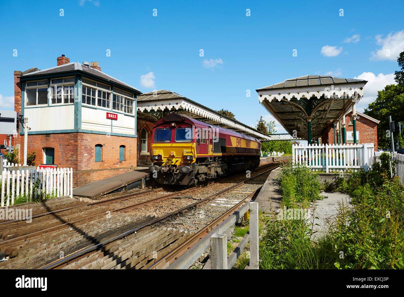 Hale railway station and level crossing, Cheshire UK Hale is a village ...