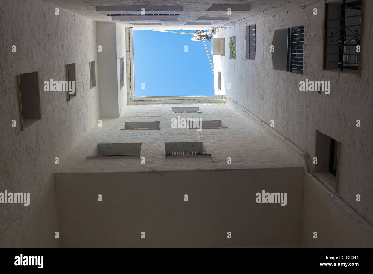 beautiful perspective architecture white building with blue sky Stock ...