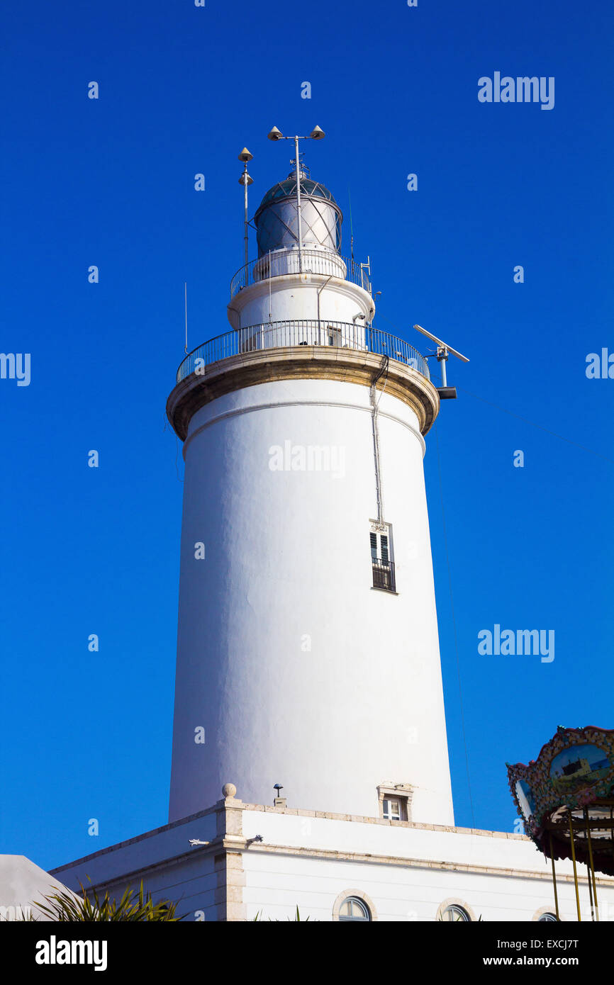 famous lighthouse of la Malagueta in Malaga Spain Stock Photo - Alamy