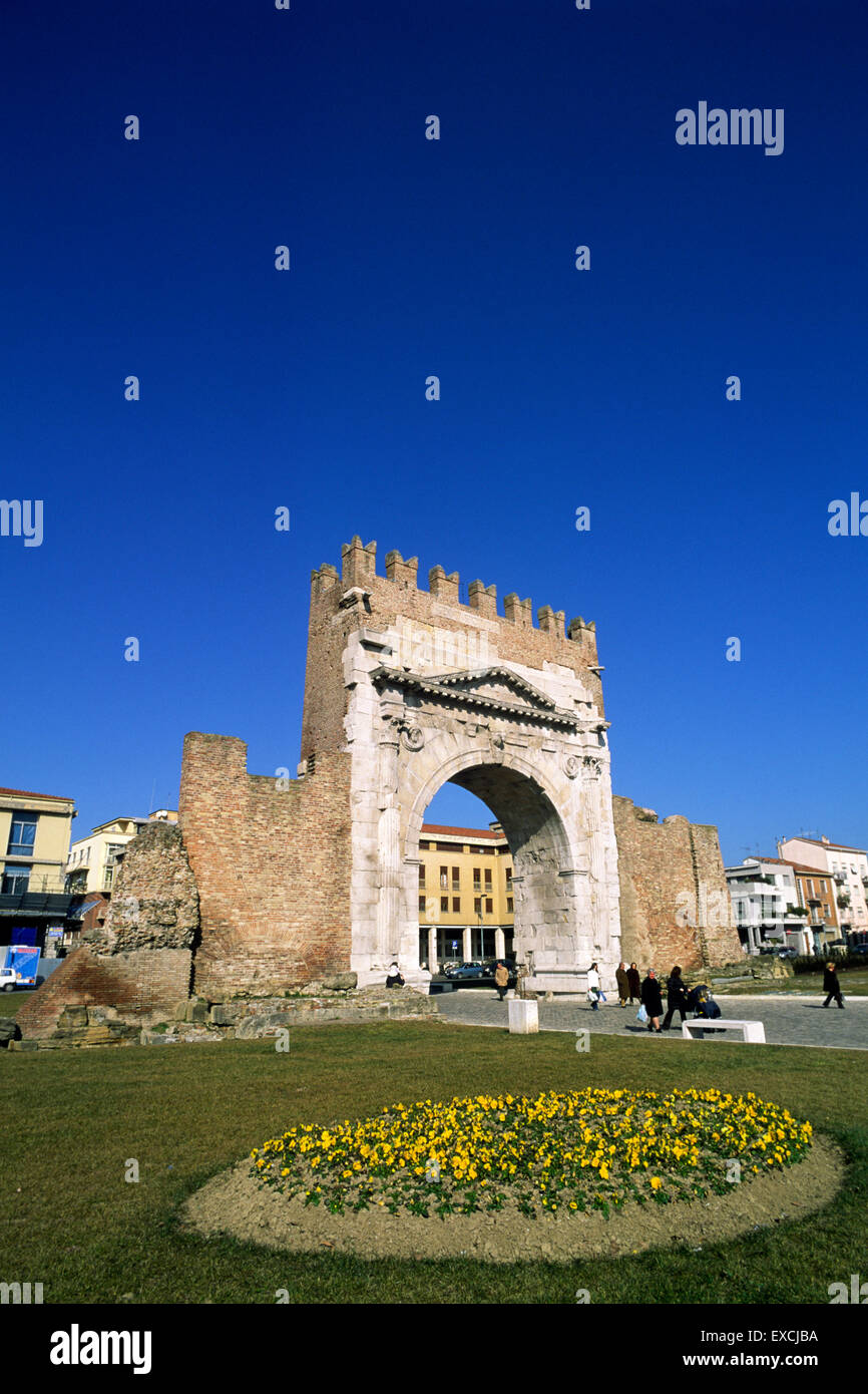 Italy, Emilia Romagna, Rimini, Augustus arch Stock Photo - Alamy