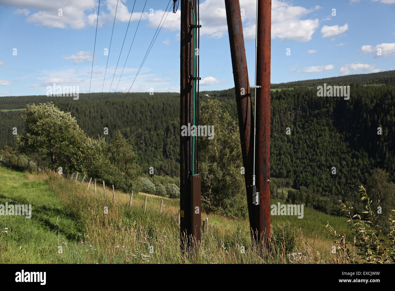 Poles fences power lines hi-res stock photography and images - Alamy