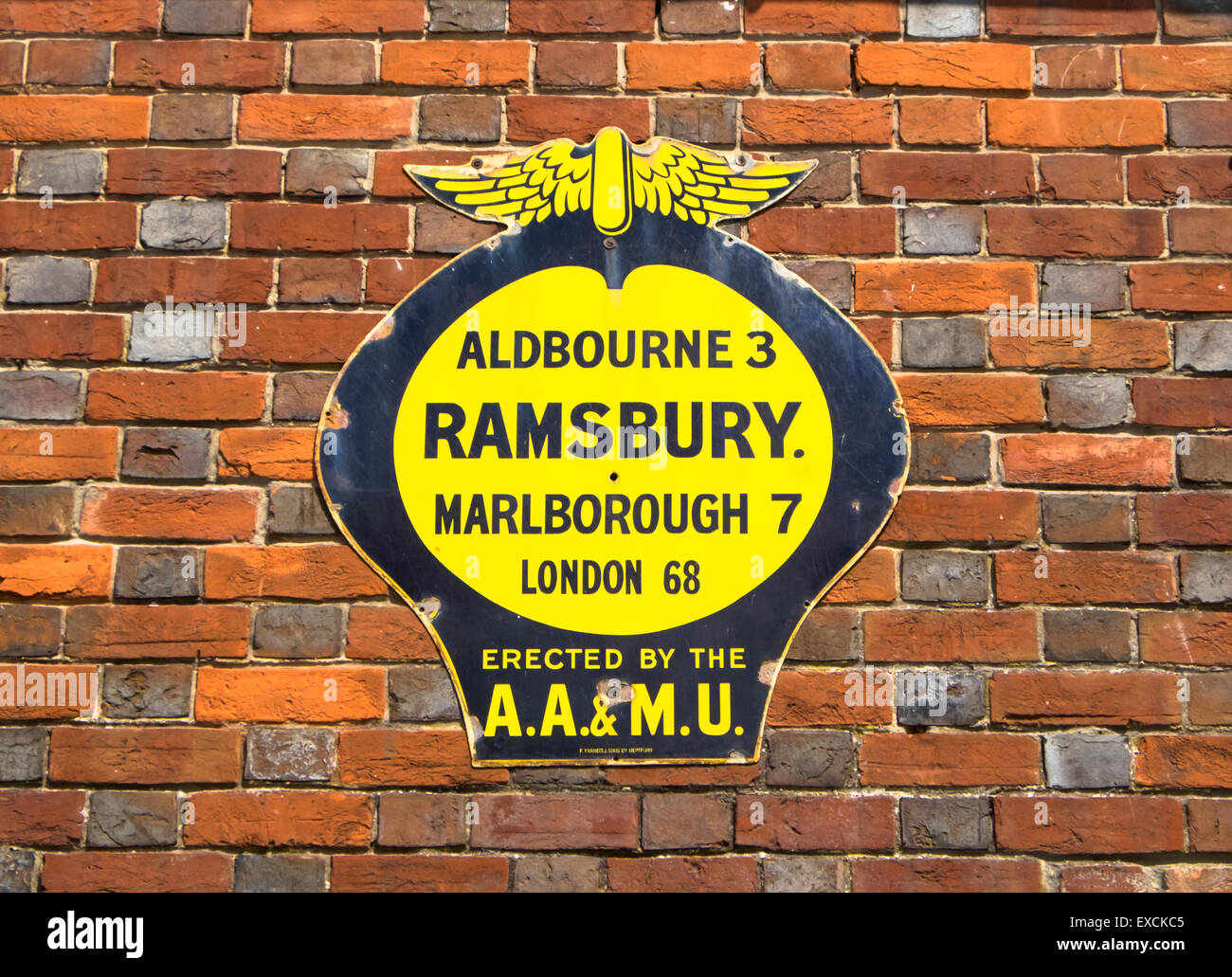 Metal AA sign Ramsbury Village Wiltshire England Stock Photo - Alamy