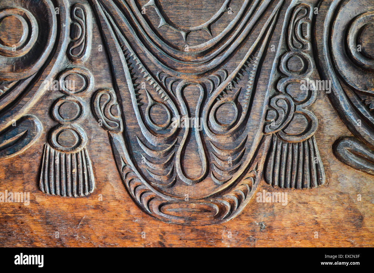Antique Carved Wood Bas Relief Stock Photo - Alamy