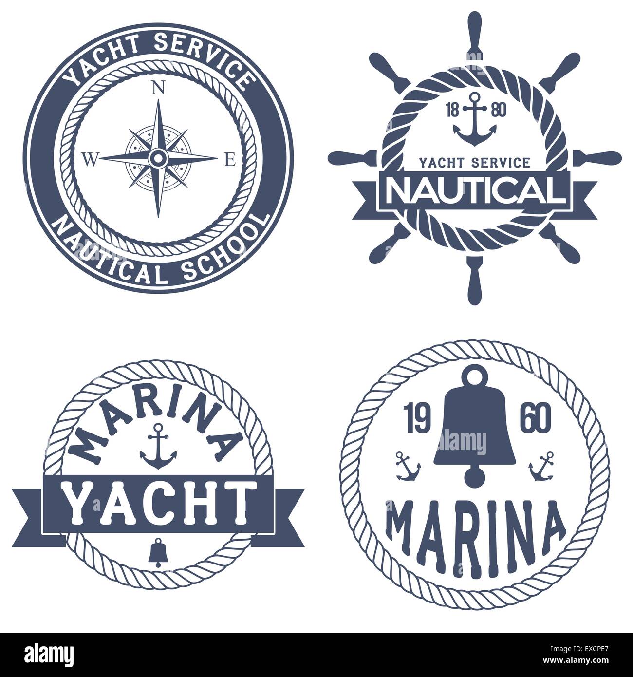 Set of Nautical Yacht badges Stock Vector Image & Art - Alamy