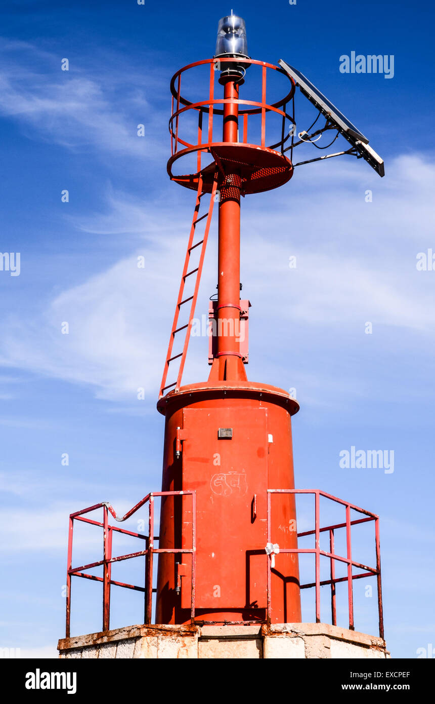 The Red Steel Lighthouse Stock Photo - Alamy