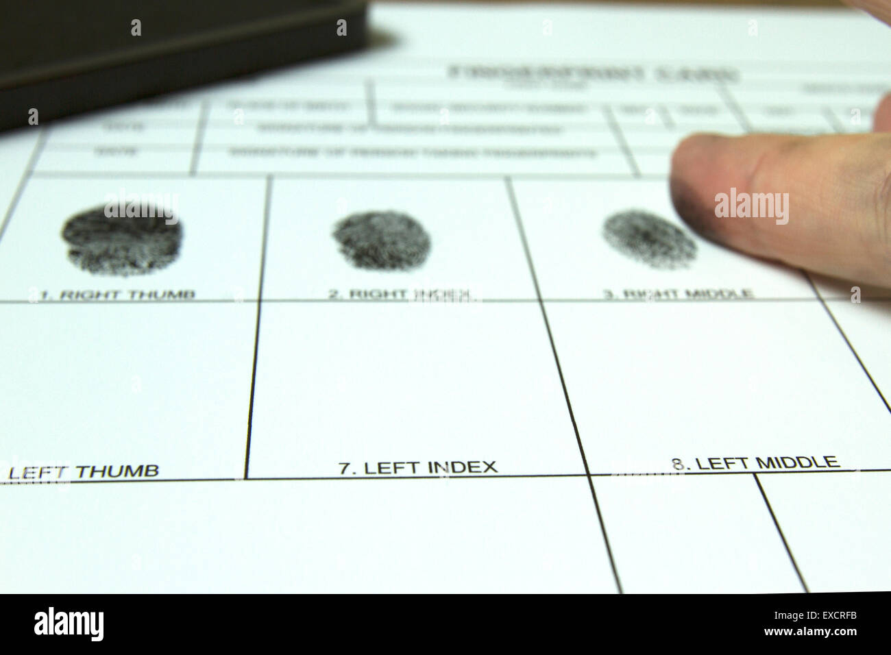 Fingerprint card hi-res stock photography and images - Alamy