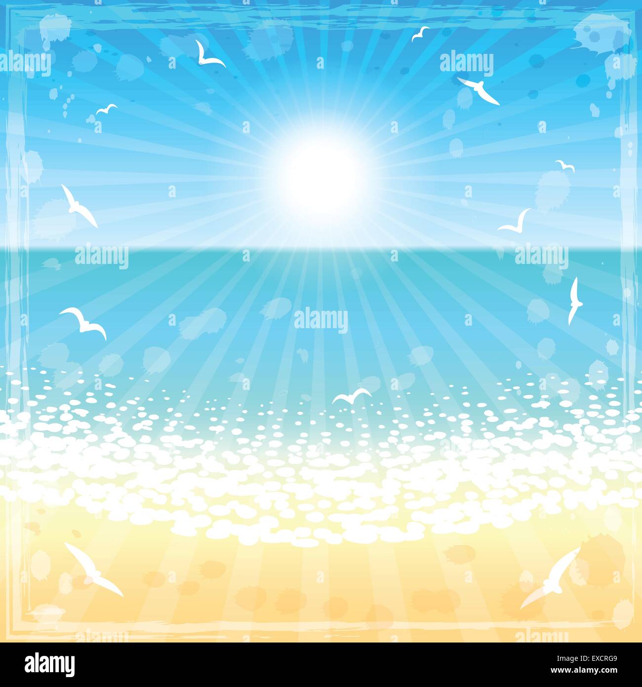 Sand beach sunset time Stock Vector Image & Art - Alamy