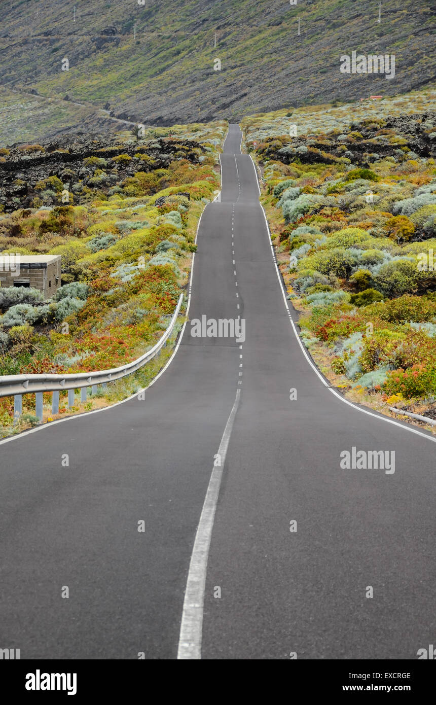 Long Lonely Road Stock Photo - Alamy