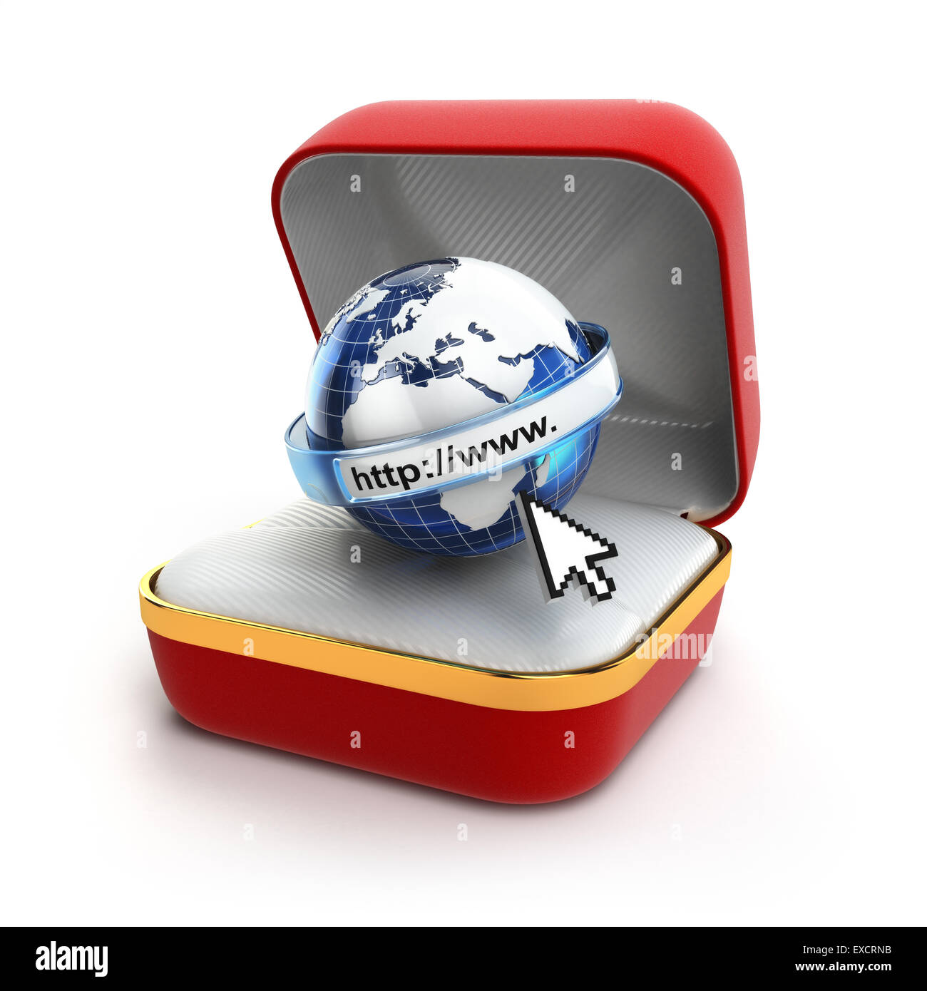 Free internet concept. Browser sign in gift box. 3d Stock Photo - Alamy