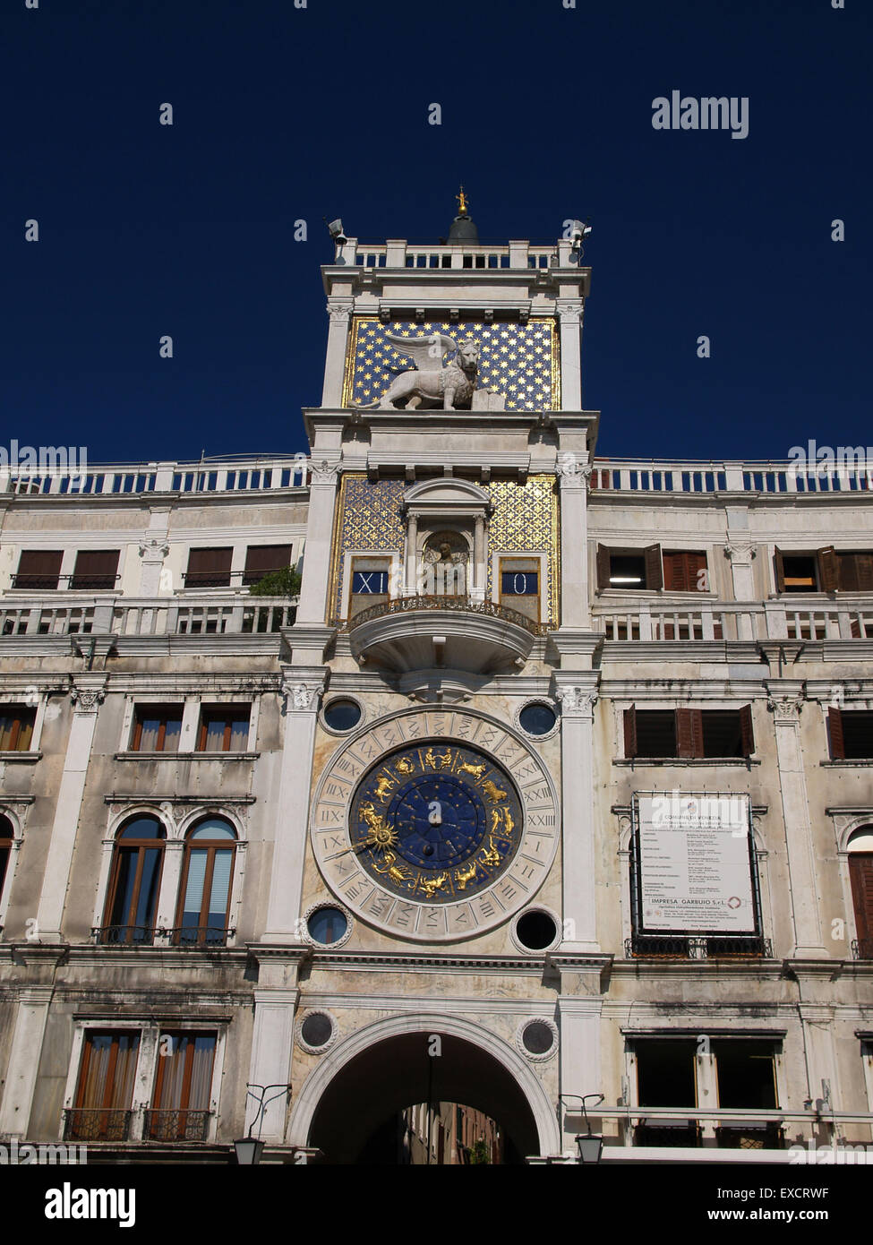 Vertical picture of the Clock Tower, Torre dell'Orologio, at St Mark's ...
