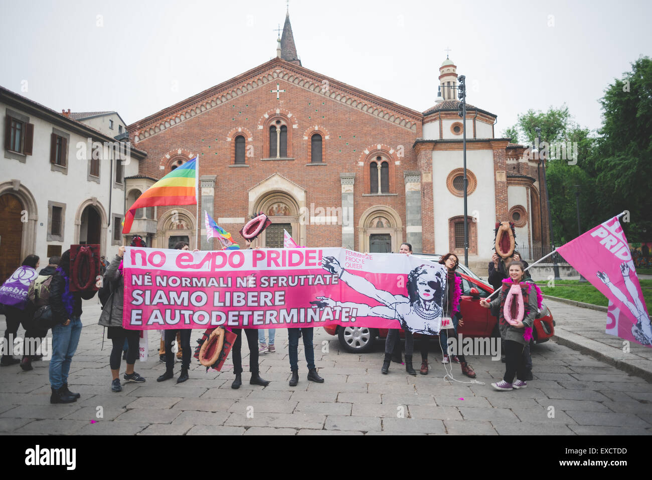 MILAN, ITALY - MAY 1: manifestation no expo held in Milan May 1, 2015 ...