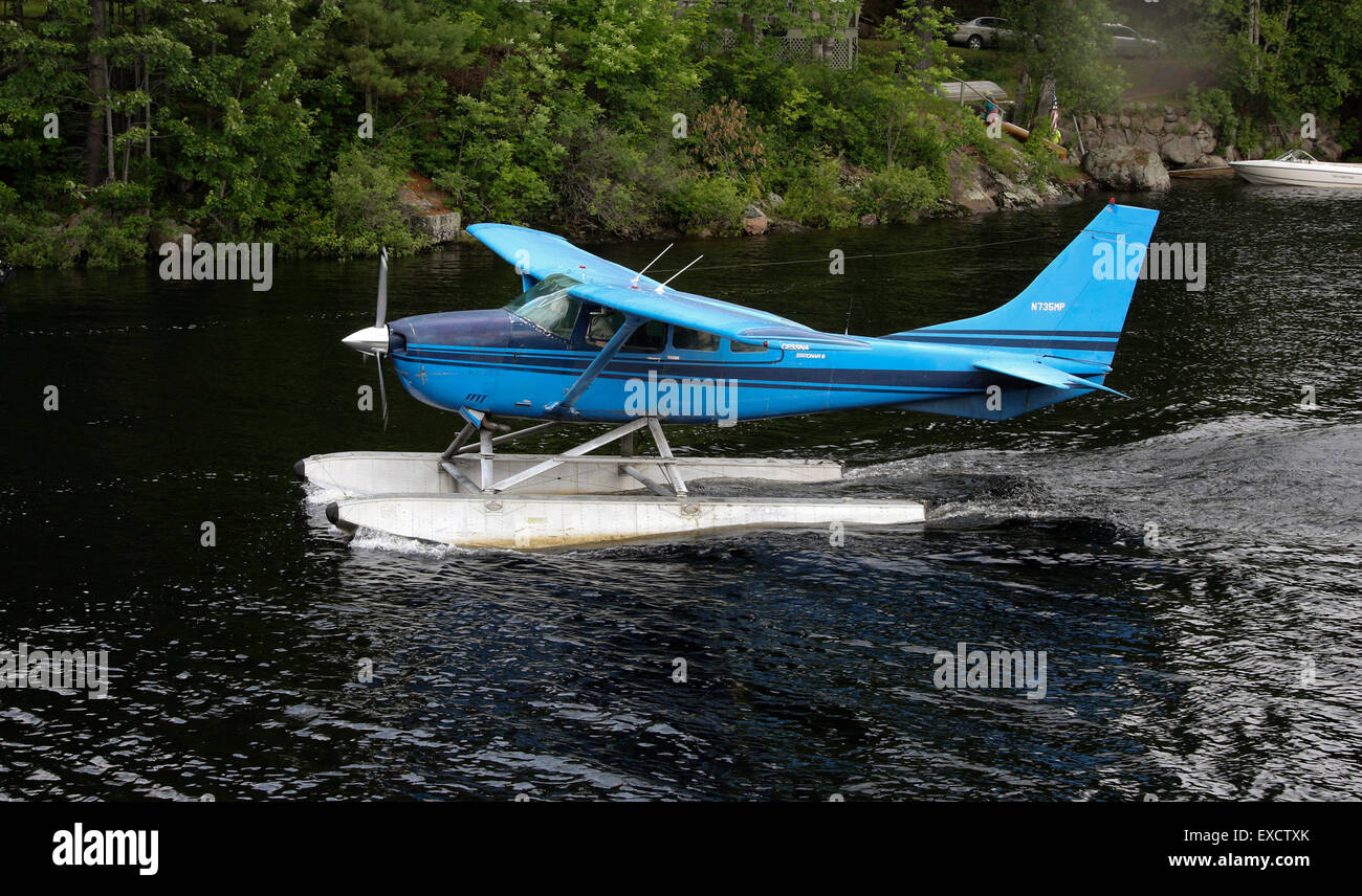 Cessna float plane seaplane Long Lake New York USA US America ...