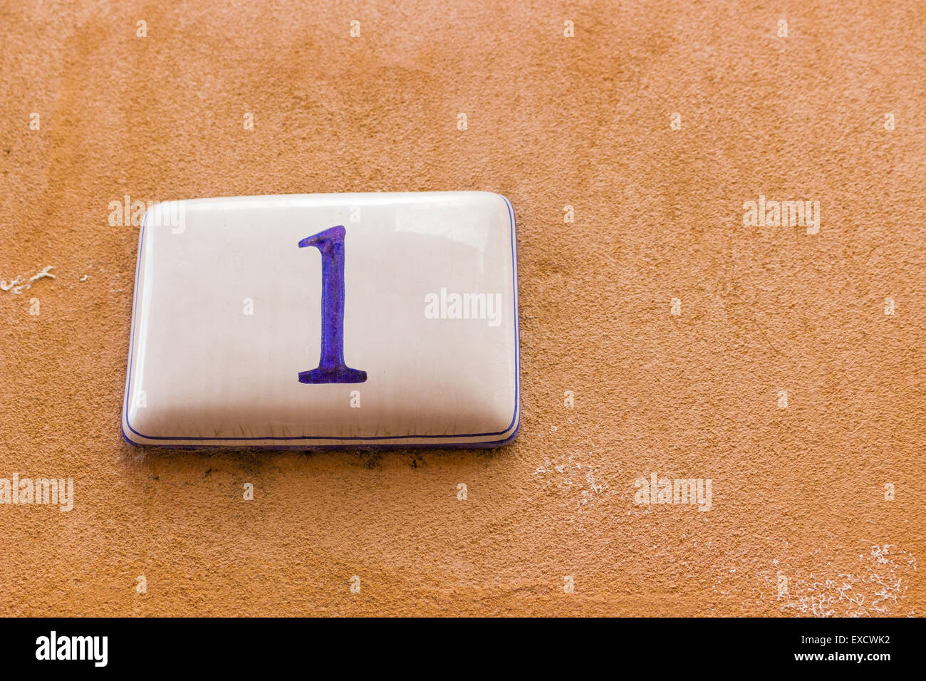 tile number on the house: one Stock Photo - Alamy
