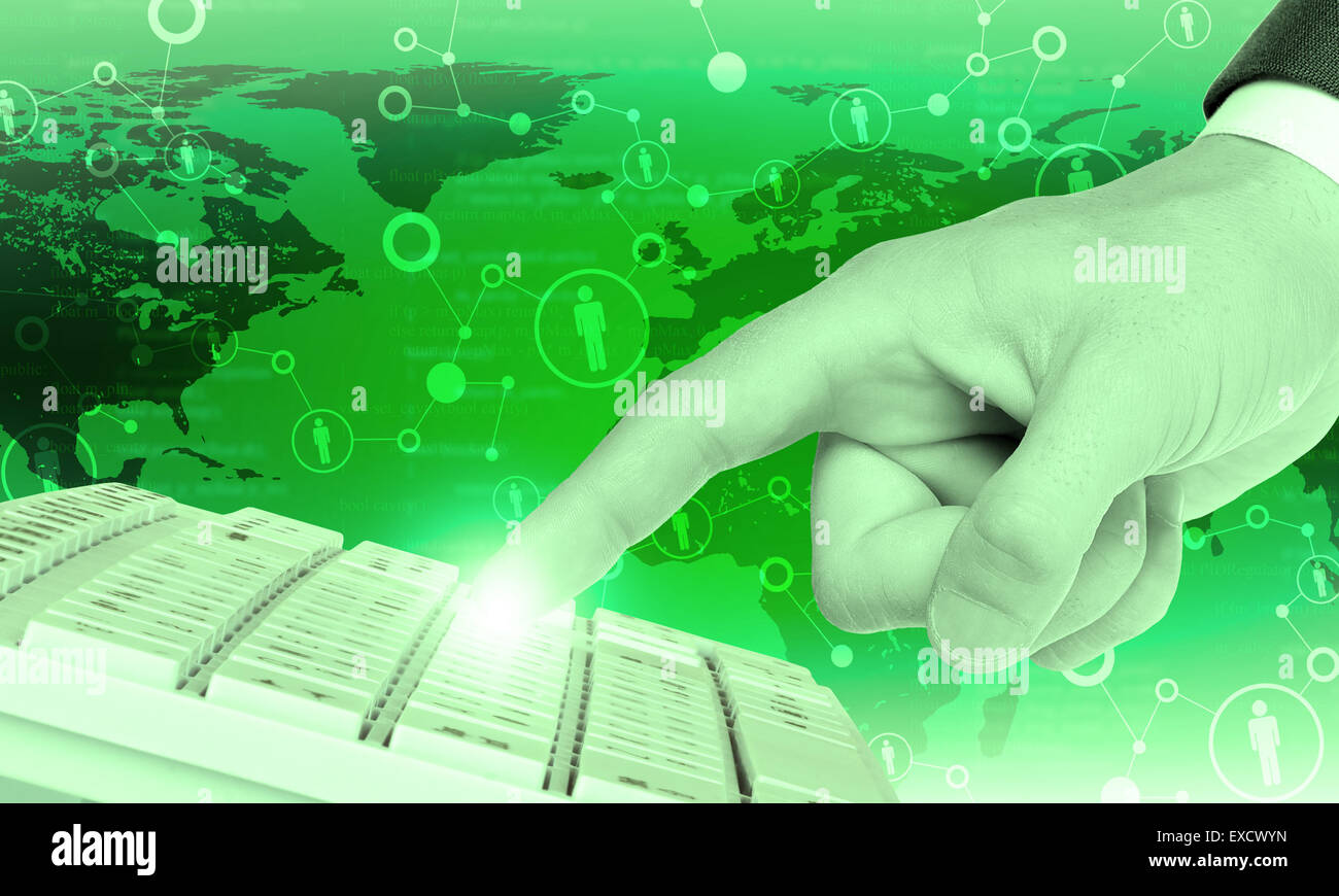 Finger pressing keyboard hi-res stock photography and images - Alamy