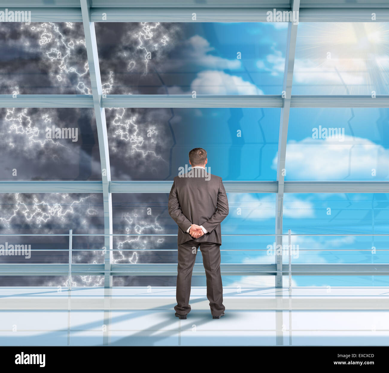 Businessman looking window hi-res stock photography and images - Alamy
