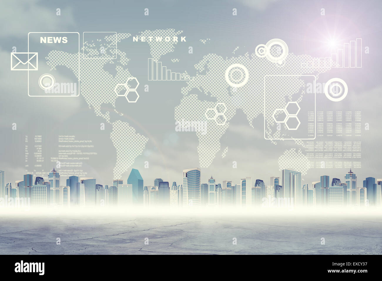 Abstract virtual background with world map Stock Photo - Alamy