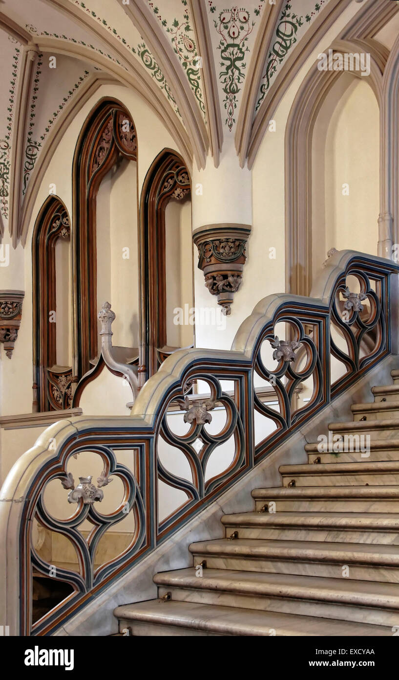 Ornate mansion staircase railing Stock Photo - Alamy