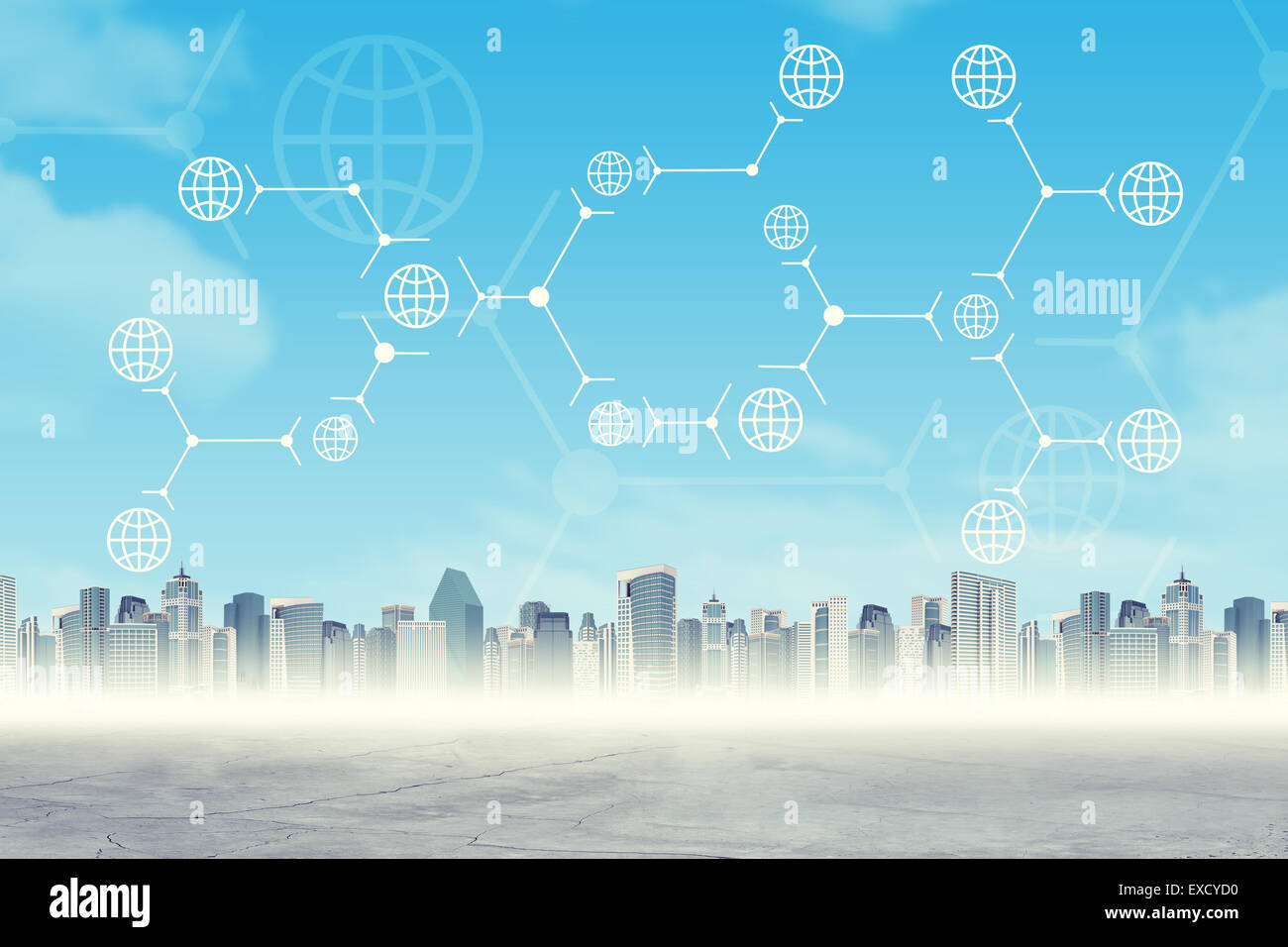 Abstract virtual background with connected dots Stock Photo - Alamy