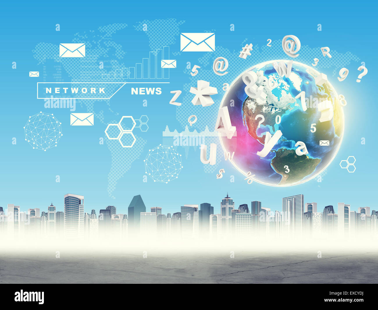 Abstract virtual background with Earth Stock Photo - Alamy