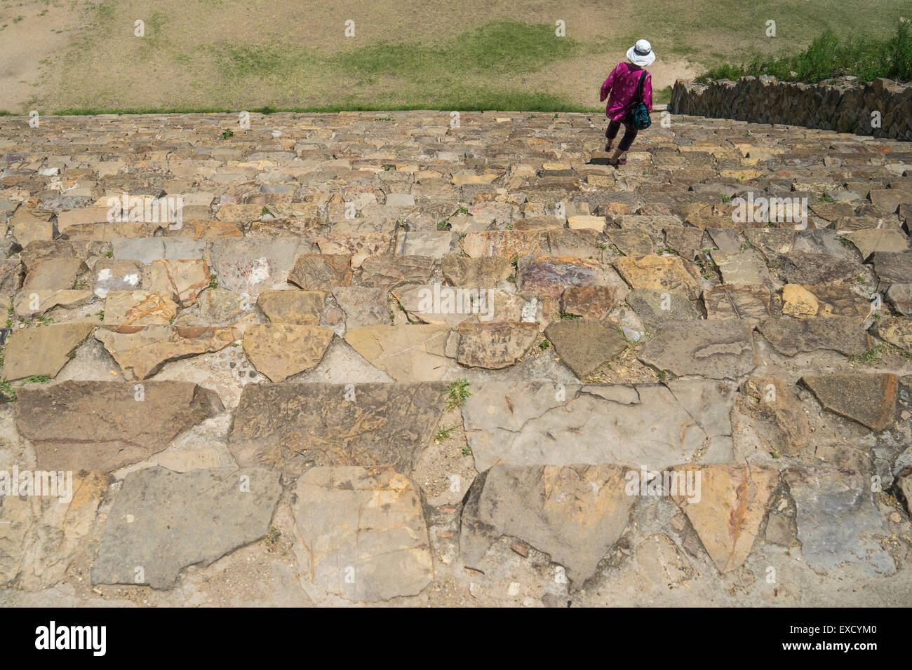 Woman descending steps hi-res stock photography and images - Alamy