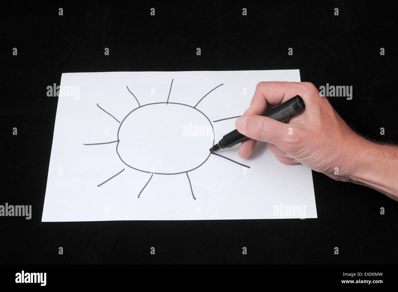 Drawing on a White Paper Stock Photo - Alamy