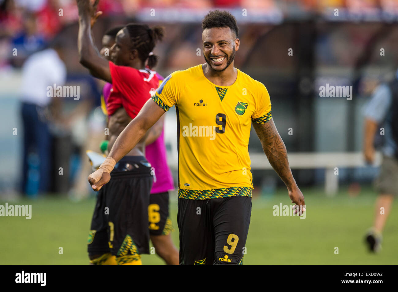 Houston, Texas, USA. 11th July, 2015. Jamaica forward Giles Barnes (9 ...