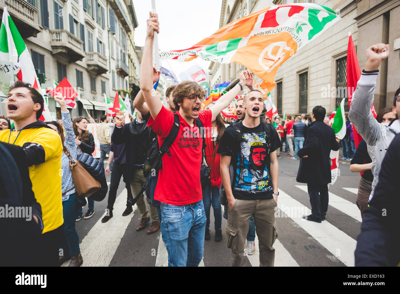 MILAN, ITALY - APRIL 25: celebration of liberation held in Milan on ...
