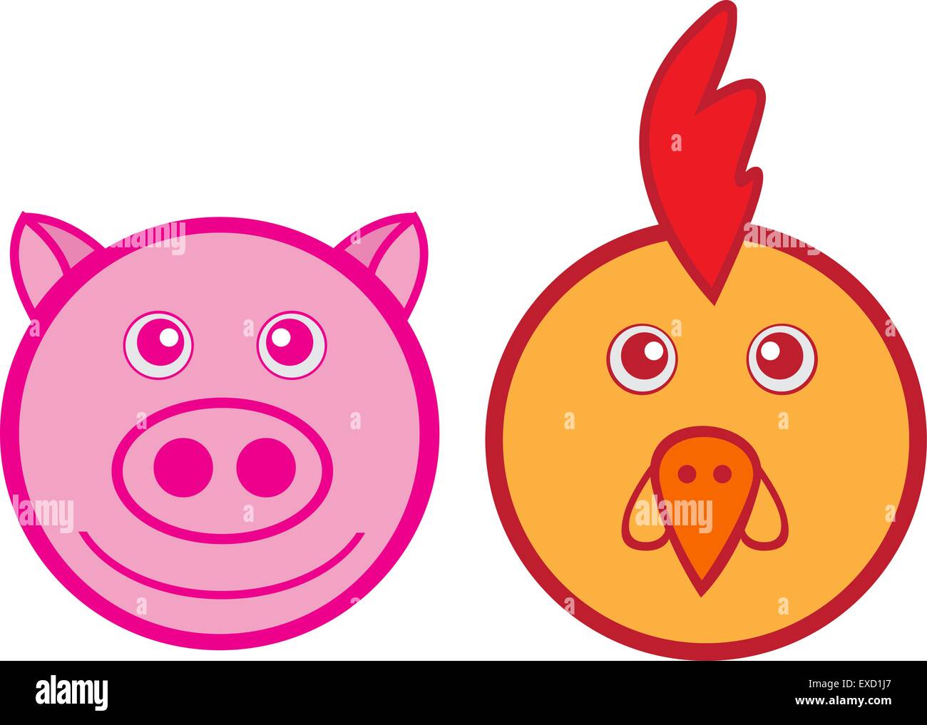 Cartoon animal faces Stock Vector Images - Alamy