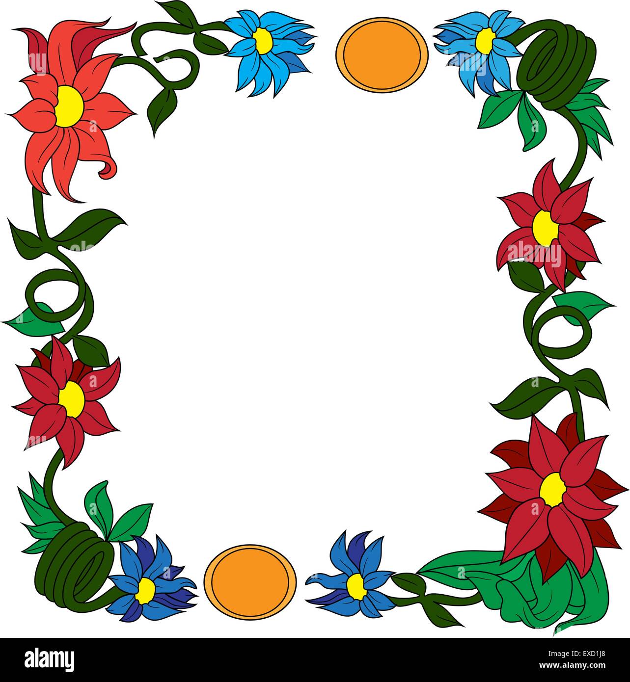 Vector flowers frame beautiful Stock Vector Images - Alamy