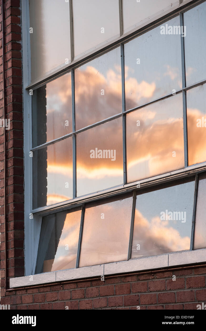 cloud reflection in window glass Stock Photo - Alamy