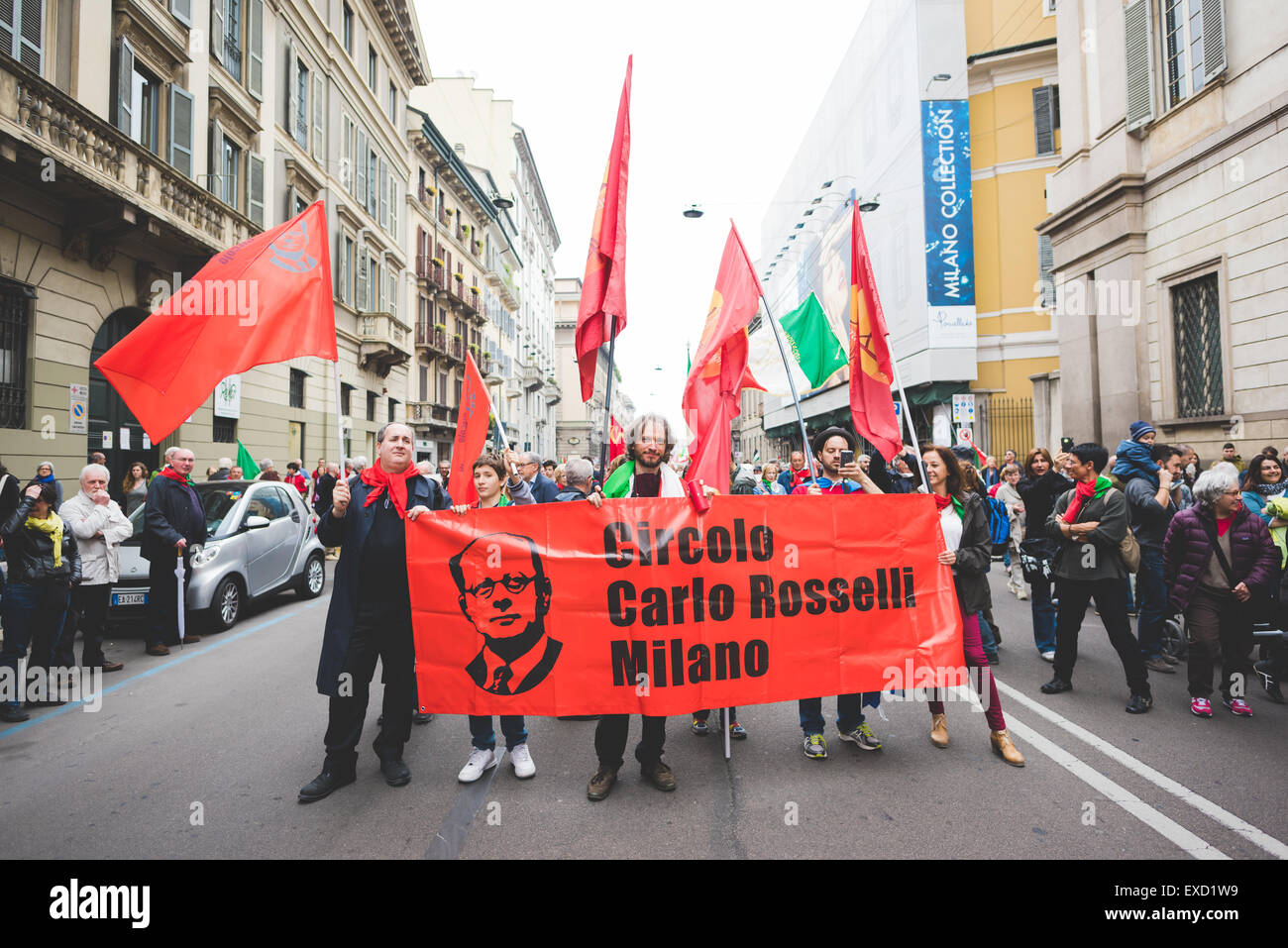 MILAN, ITALY - APRIL 25: celebration of liberation held in Milan on ...