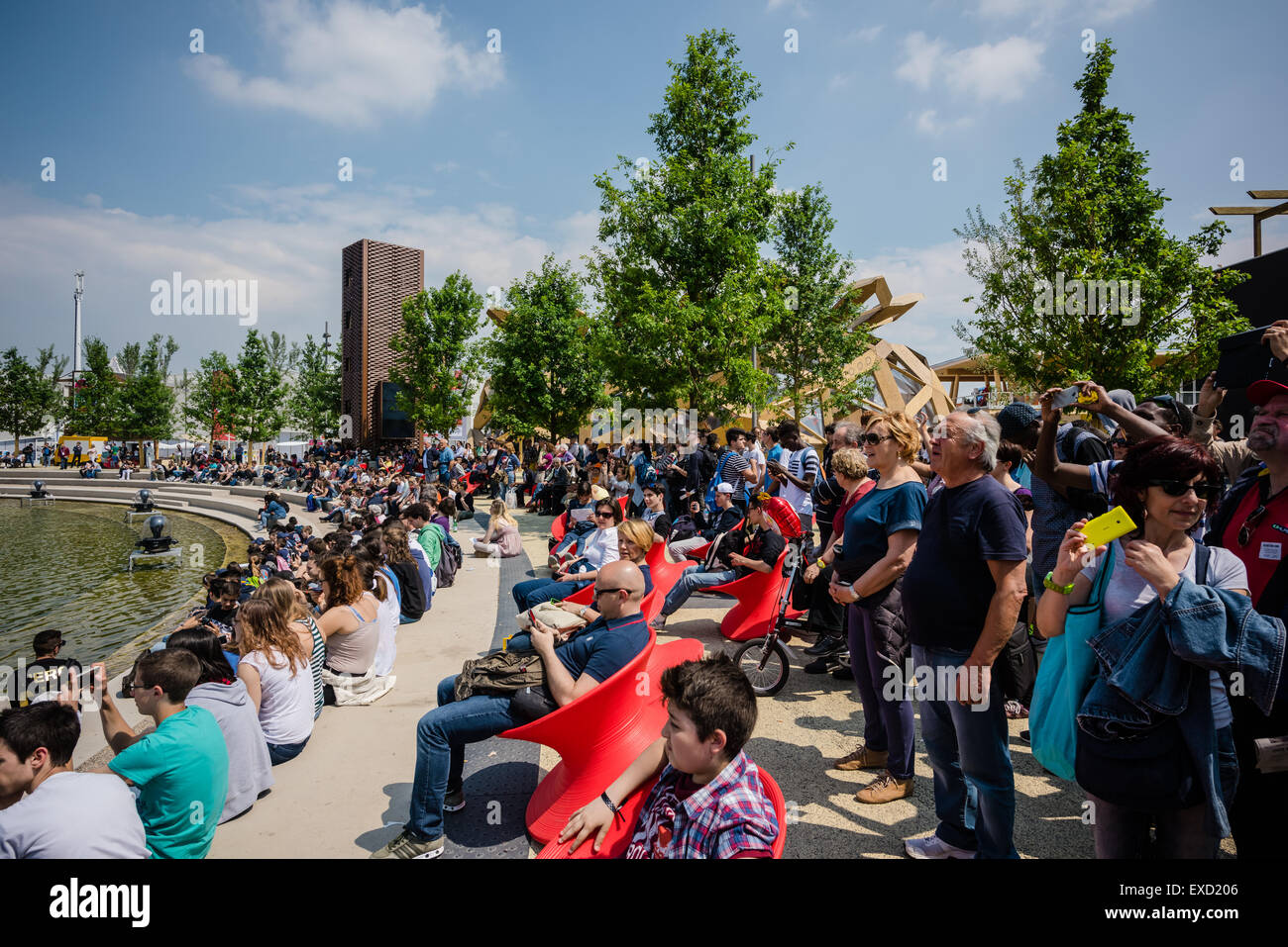 MILAN, ITALY - MAY 27: People visit Expo, universal exposition on the ...