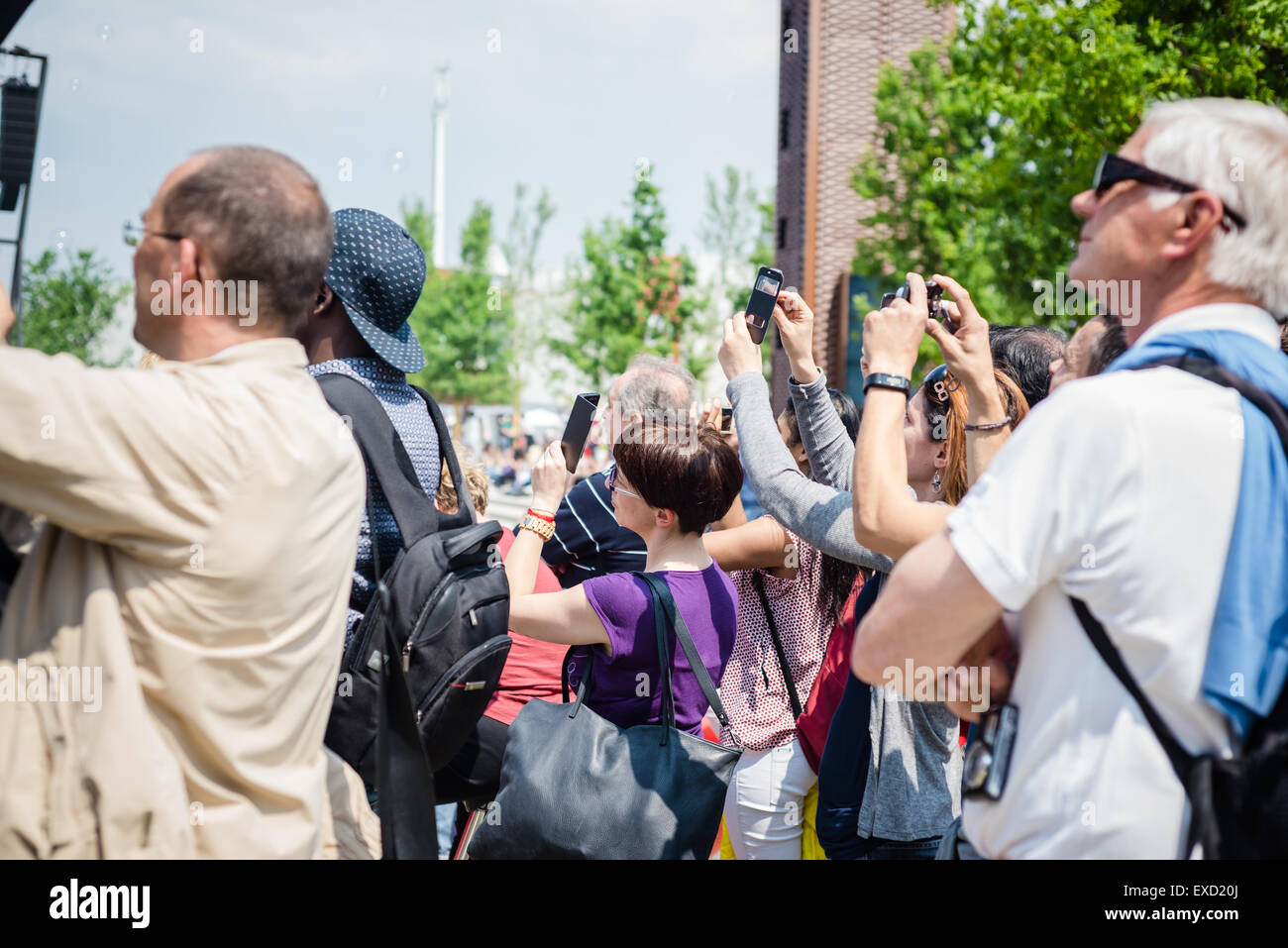 MILAN, ITALY - MAY 27: People visit Expo, universal exposition on the ...