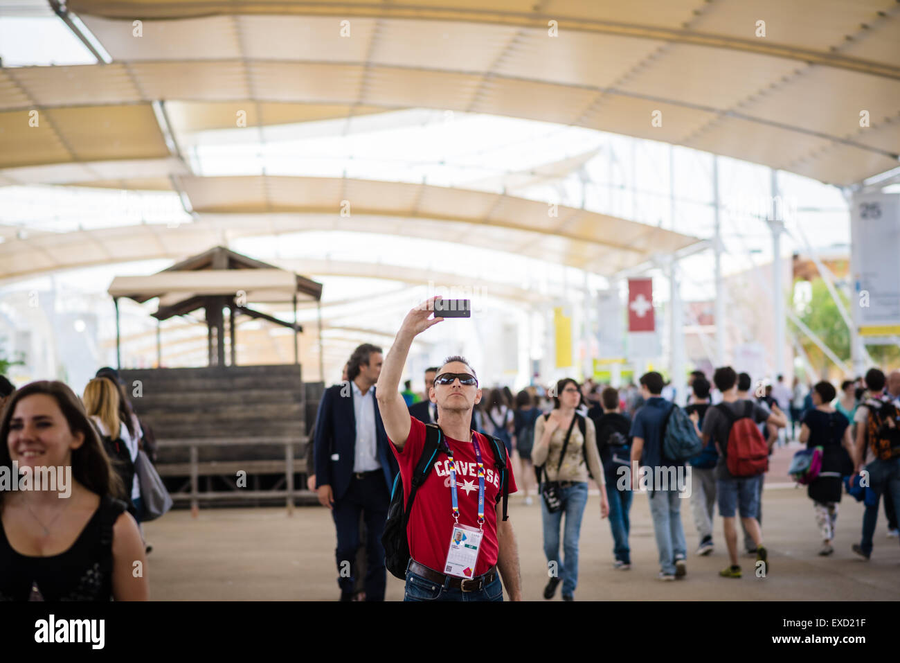 MILAN, ITALY - MAY 27: People visit Expo, universal exposition on the ...