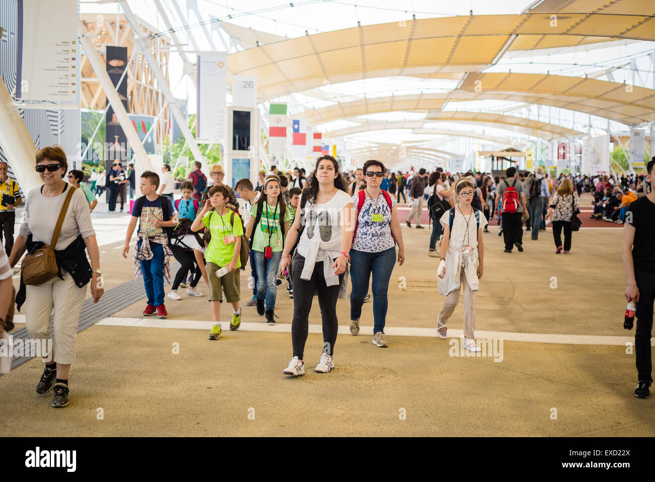 MILAN, ITALY - MAY 27: People visit Expo, universal exposition on the ...