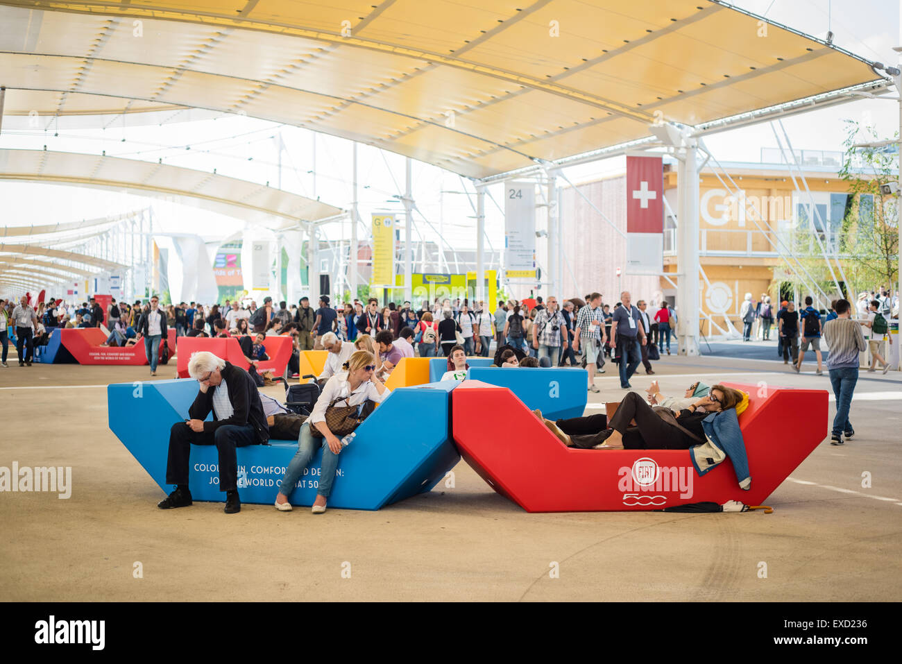 MILAN, ITALY - MAY 27: People visit Expo, universal exposition on the ...