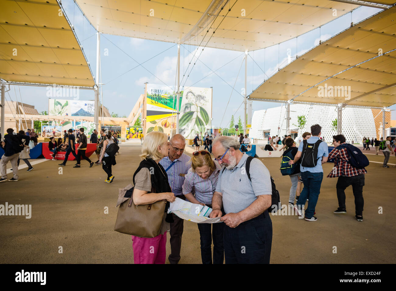 MILAN, ITALY - MAY 27: People visit Expo, universal exposition on the ...