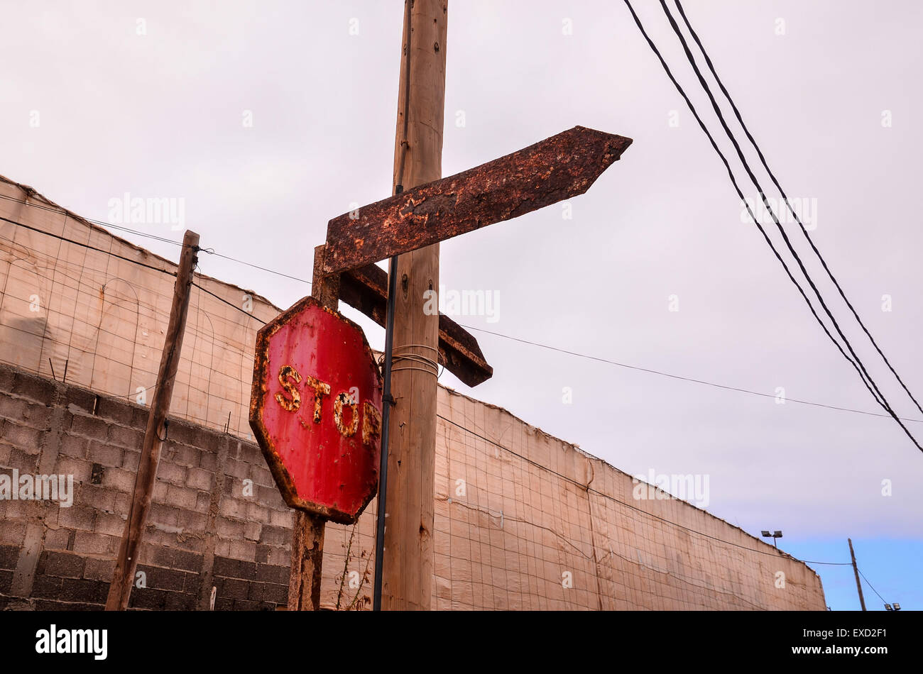 Vintage Old Rusty Road Sign Stock Photo - Alamy