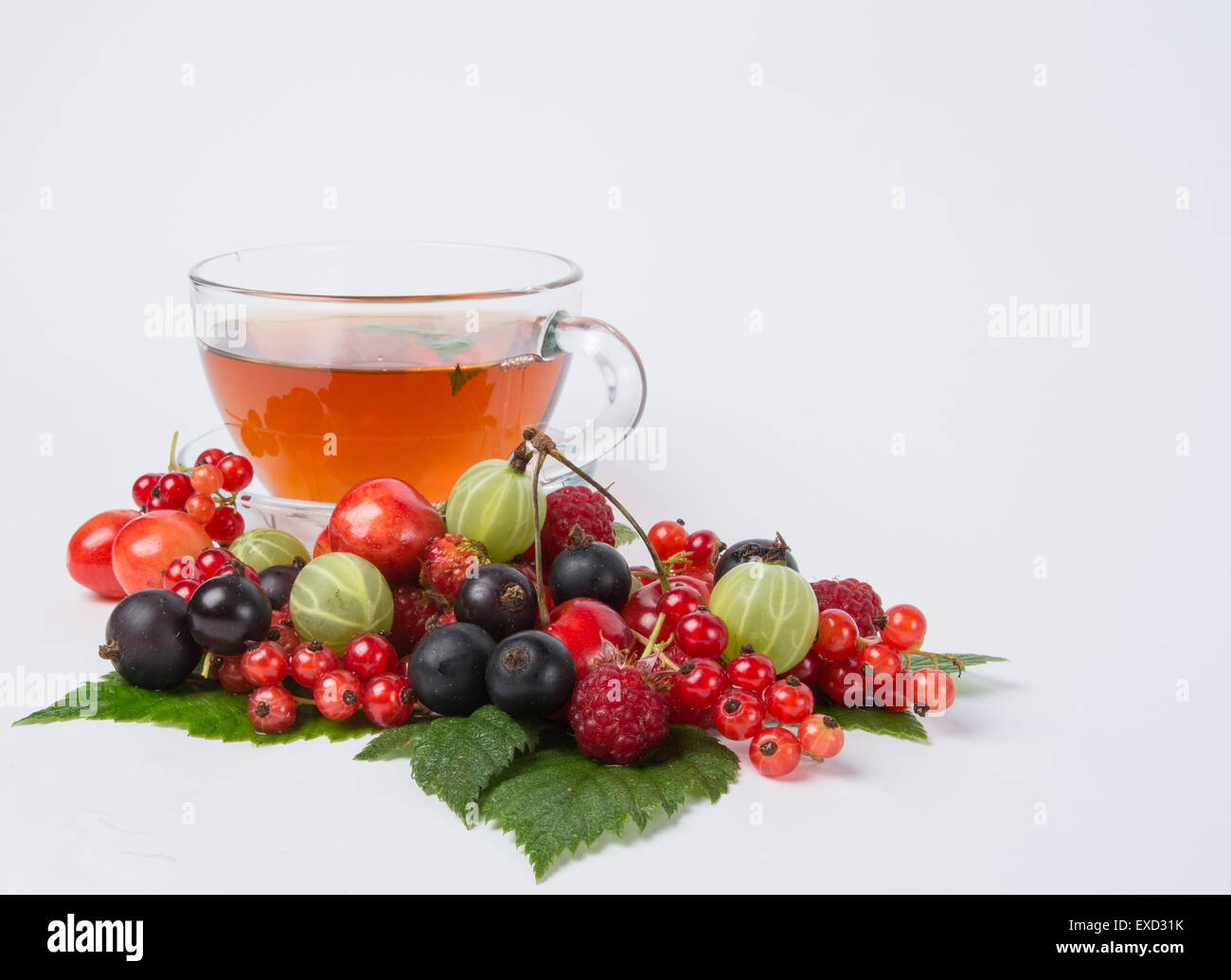 sweet fresh tea with assorted berry Stock Photo - Alamy